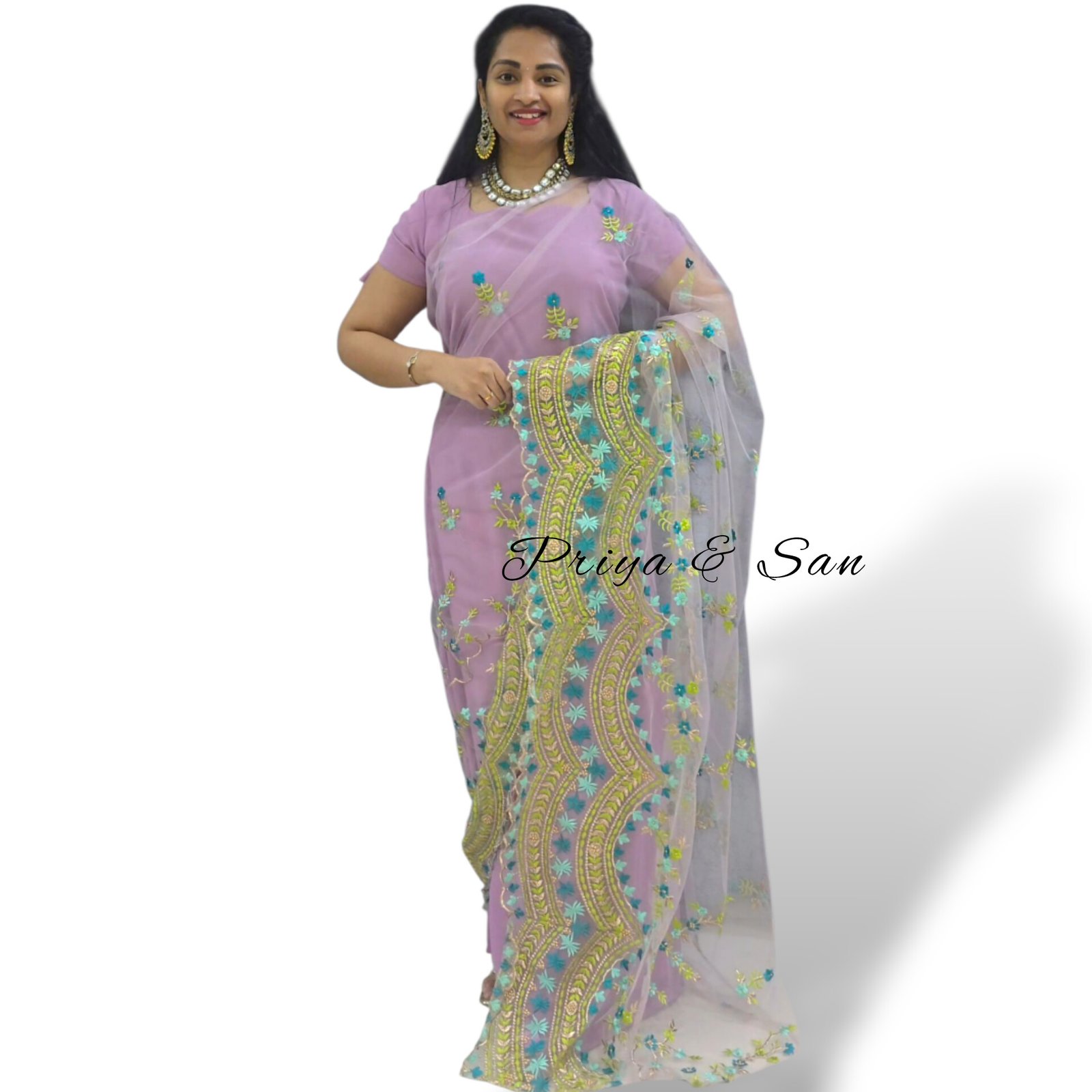 Gleam and Grace 2 in 1 Saree Gown - Priya and San