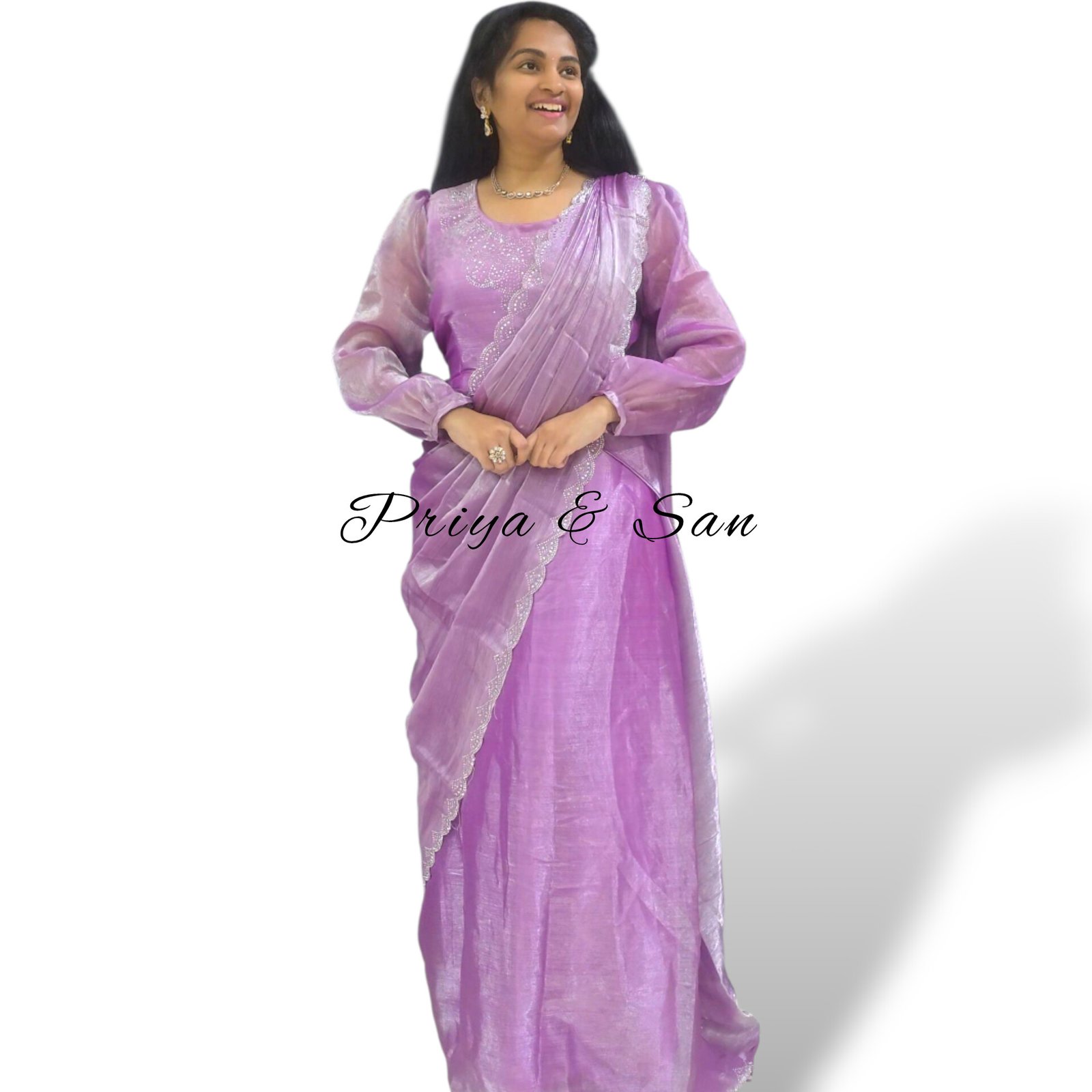 Runway Radiance 2 in 1 Saree Gown - Priya and San