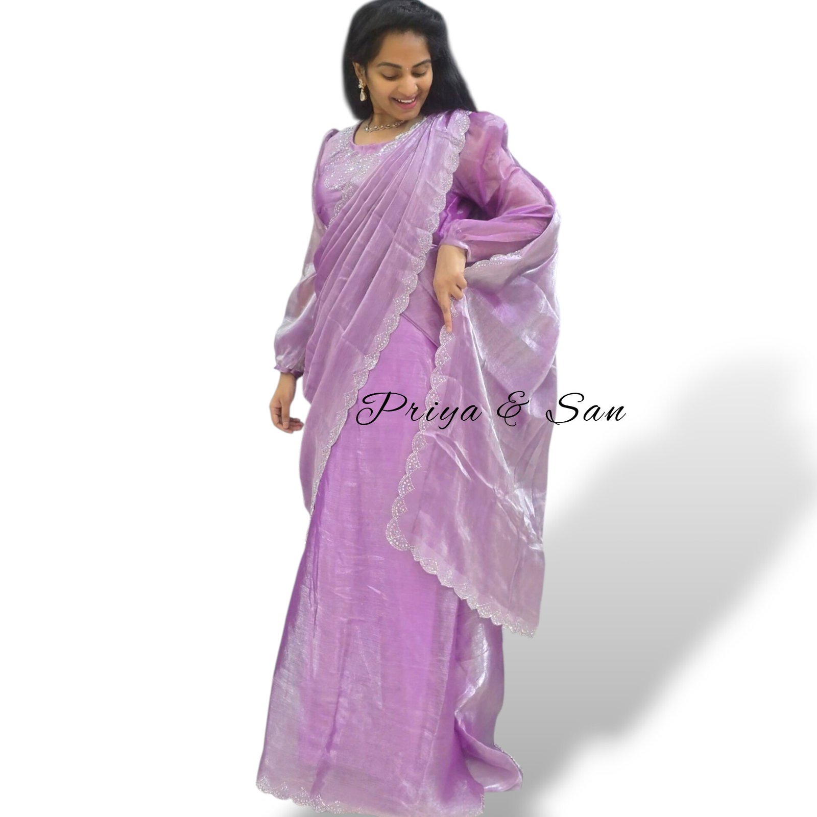 Runway Radiance 2 in 1 Saree Gown - Priya and San